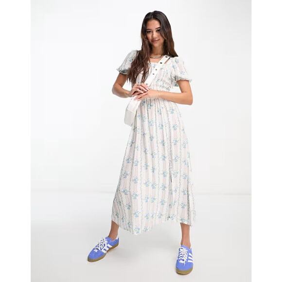 Miss Selfridge | Dresses | Miss Selfridge Shirred Bodice Midi Dress In ...
